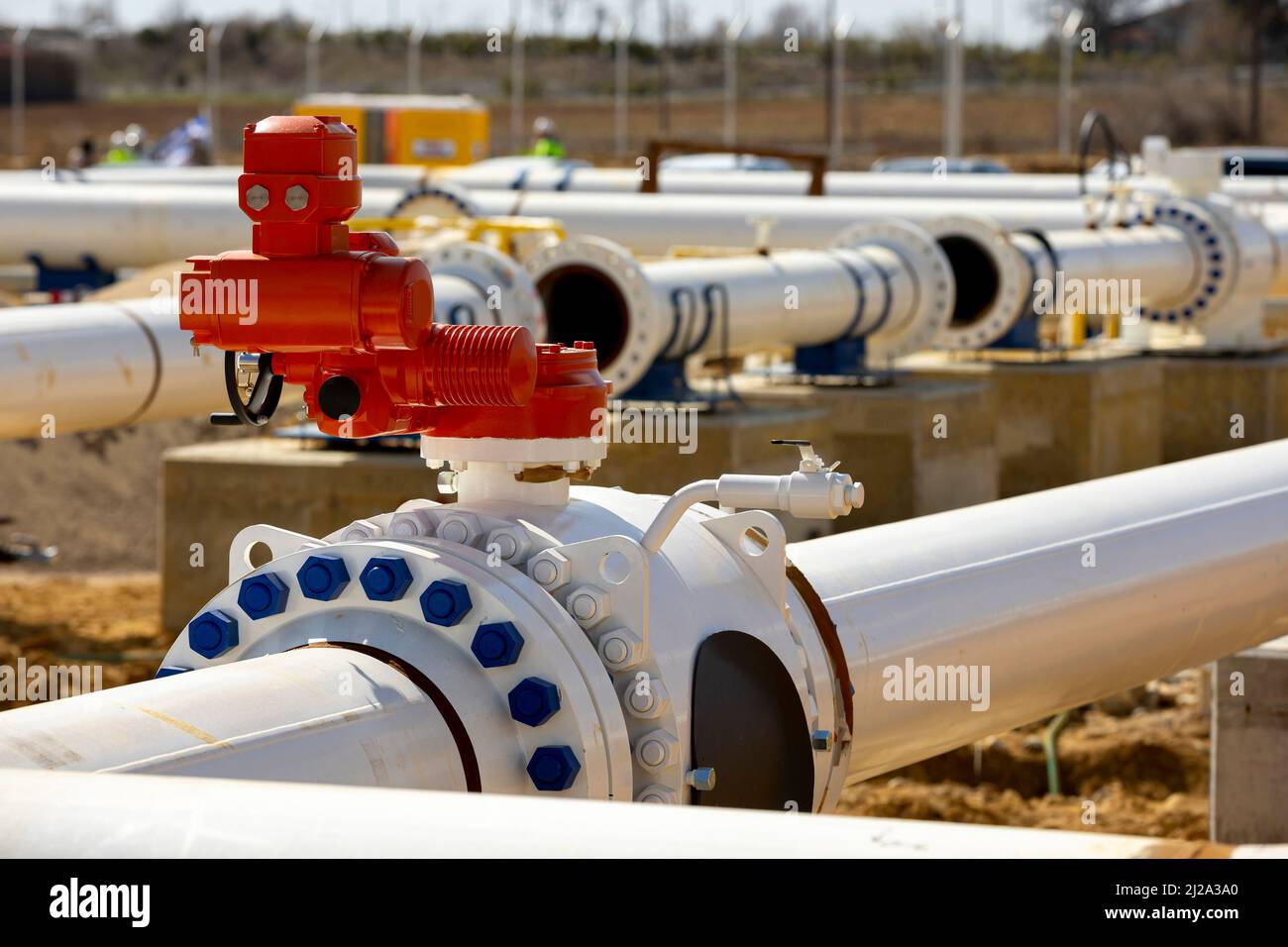 Construction site of an interconnected natural gas transmission ...