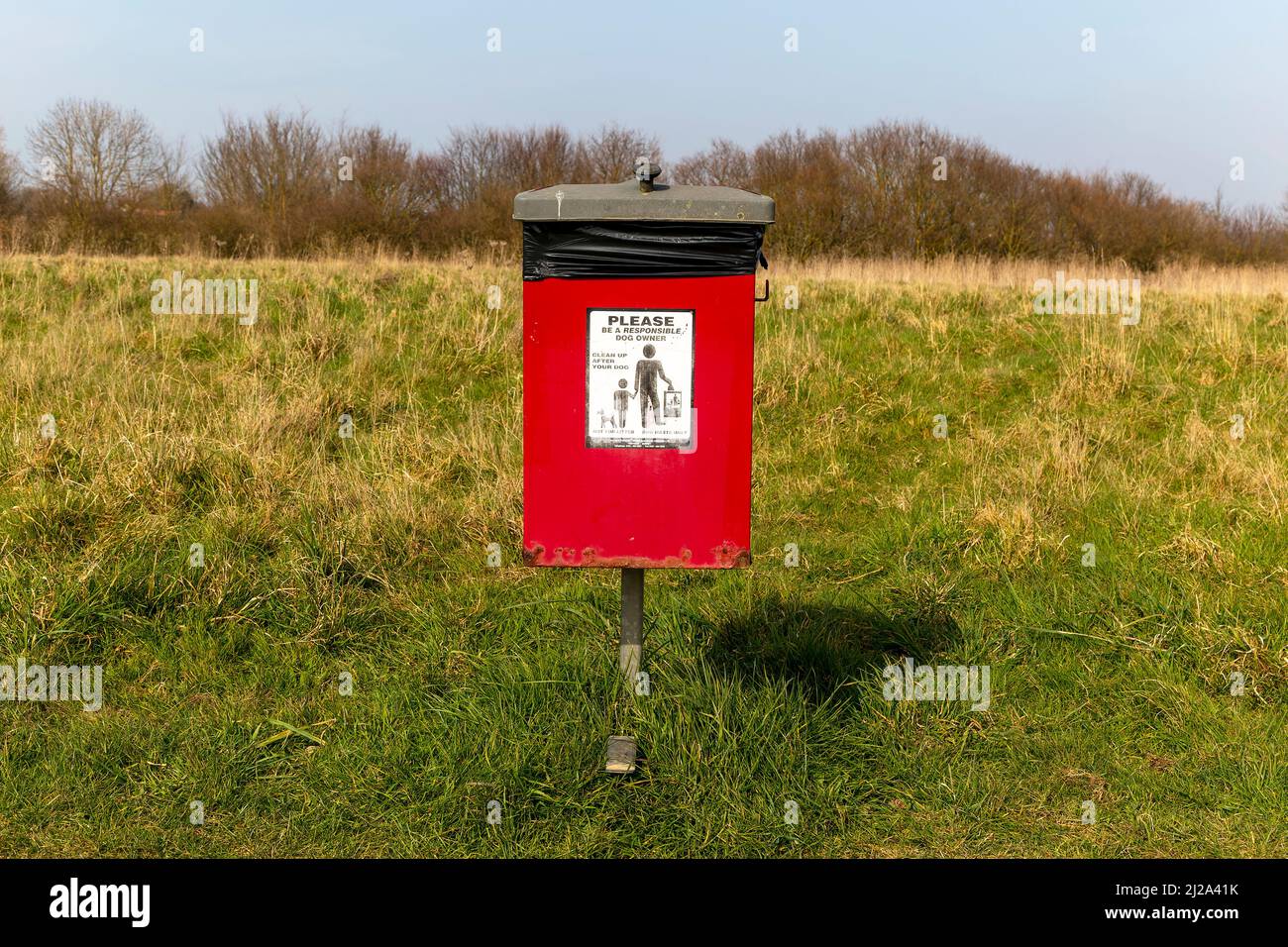 Red dog waste bin, Cudmore Grove Country Park, East Mersea, Mersea ...