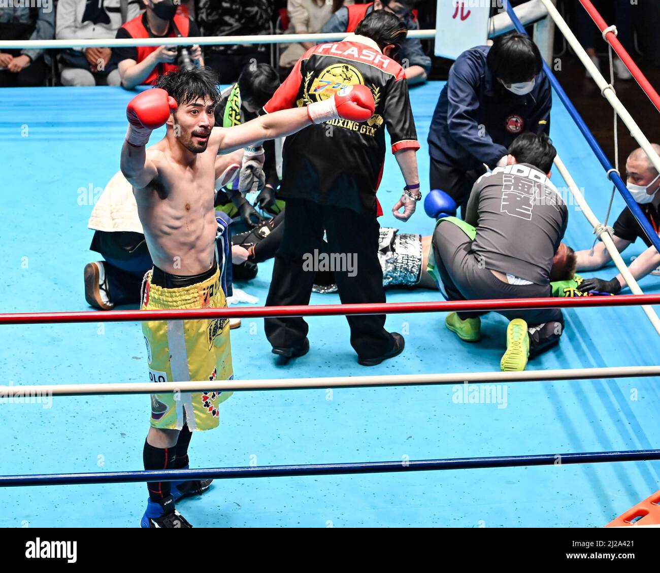 Zirolian Riku celebrates celebrates after beating Yuichiro Kasuya in ...