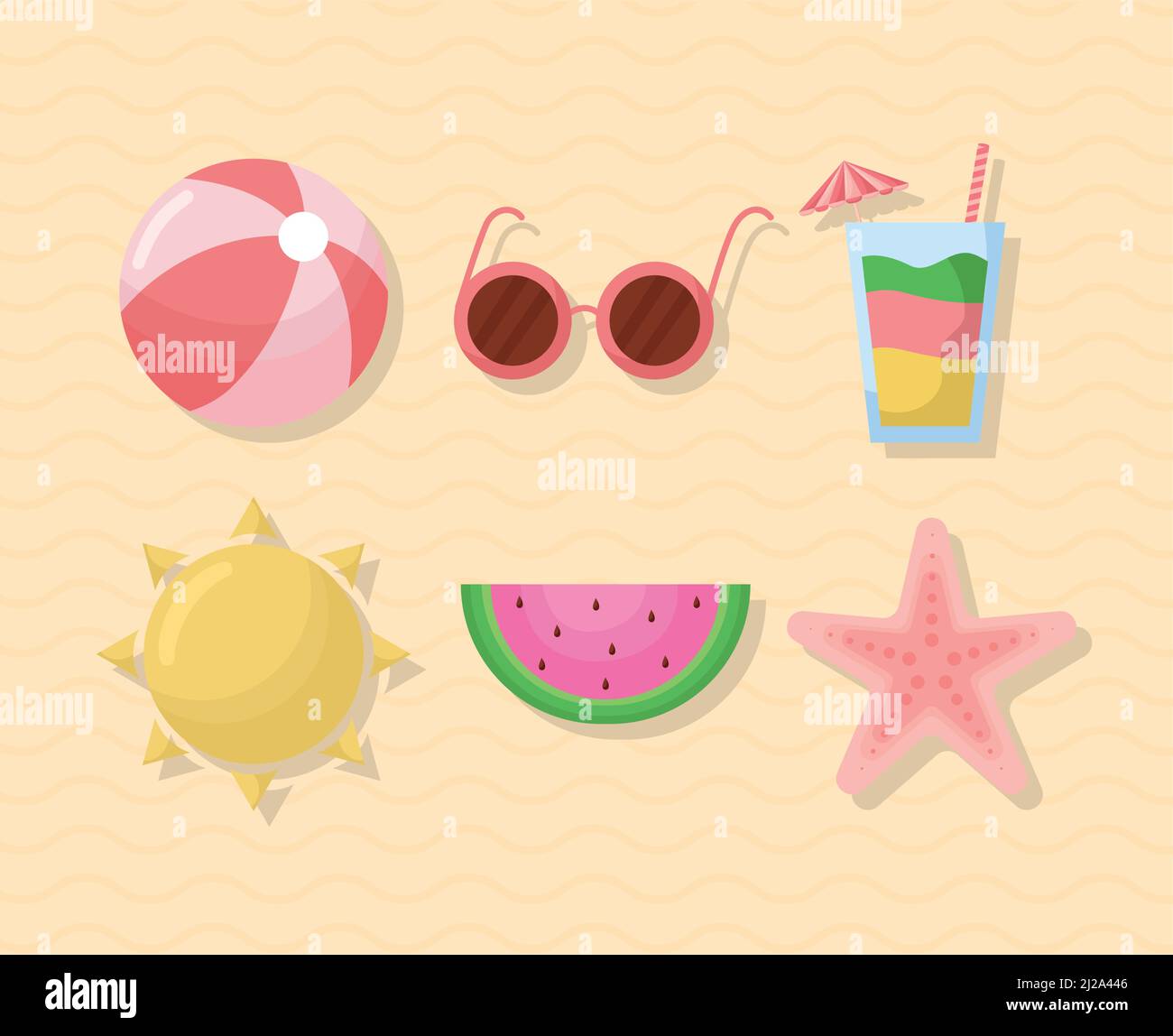 six summer icons Stock Vector Image & Art - Alamy