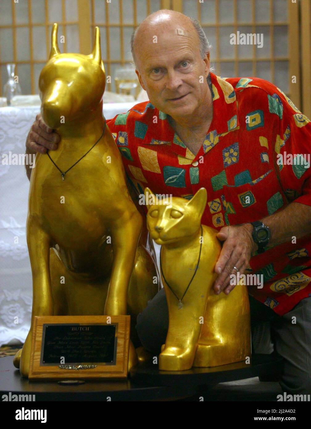 CORKY RA (COMPANY PRESIDENT)FROM "SUMMUM" WITH HIS TWO MUMMIFIED PETS ...