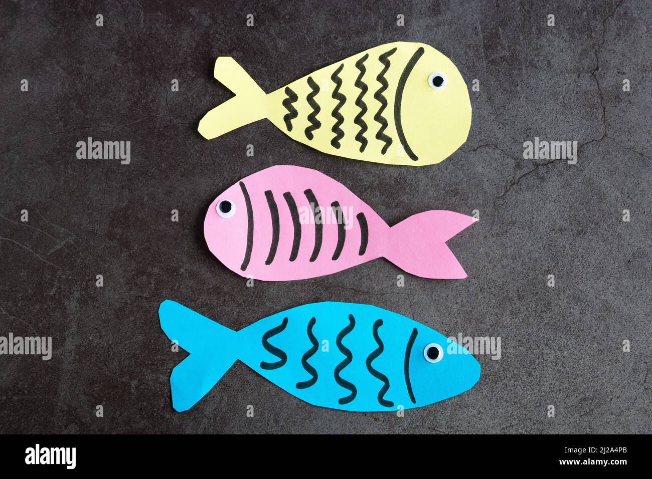 Poisson d'Avril, paper goldfish festivity in France Stock Photo - Alamy