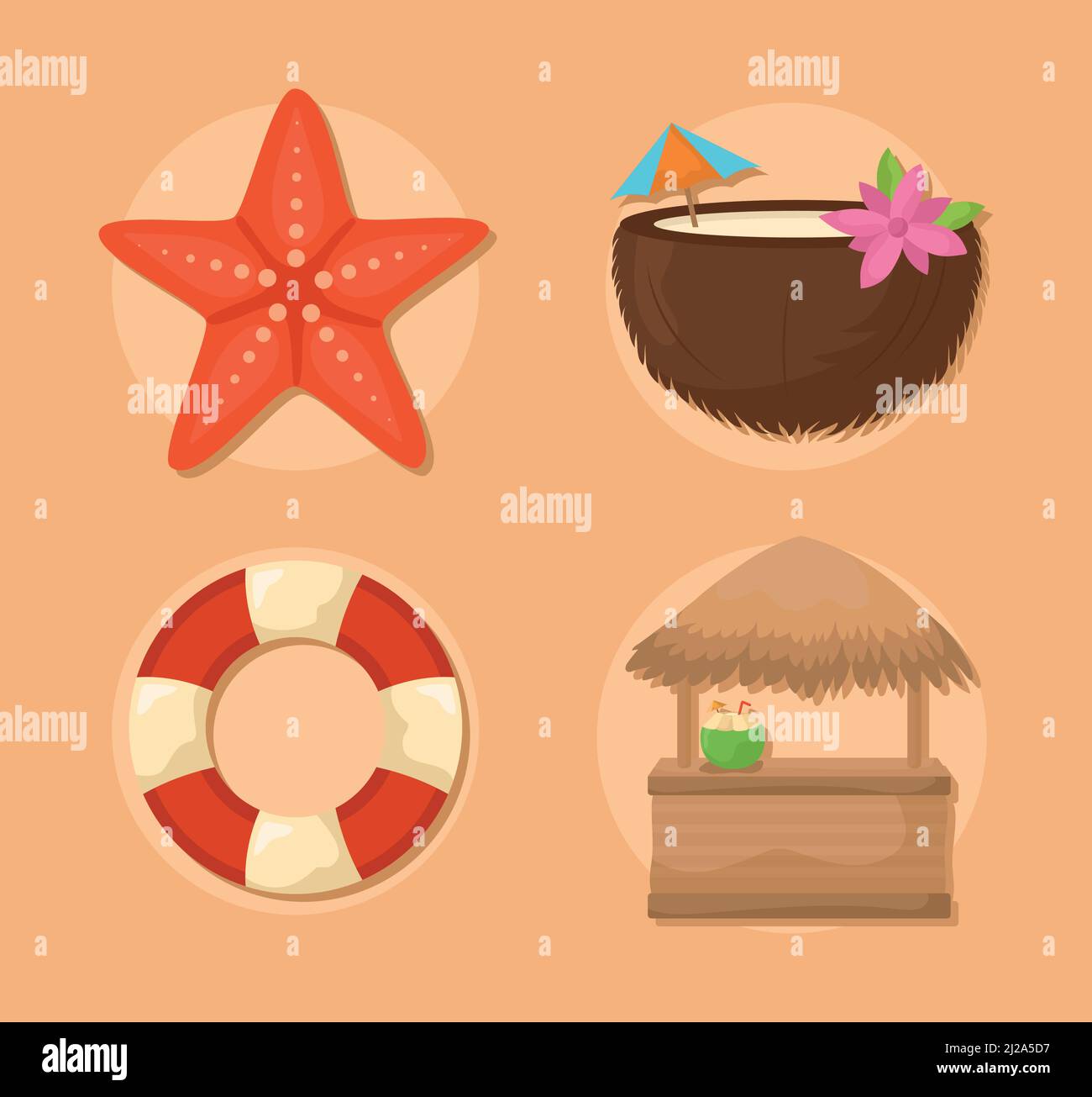 four beach items Stock Vector Image & Art - Alamy