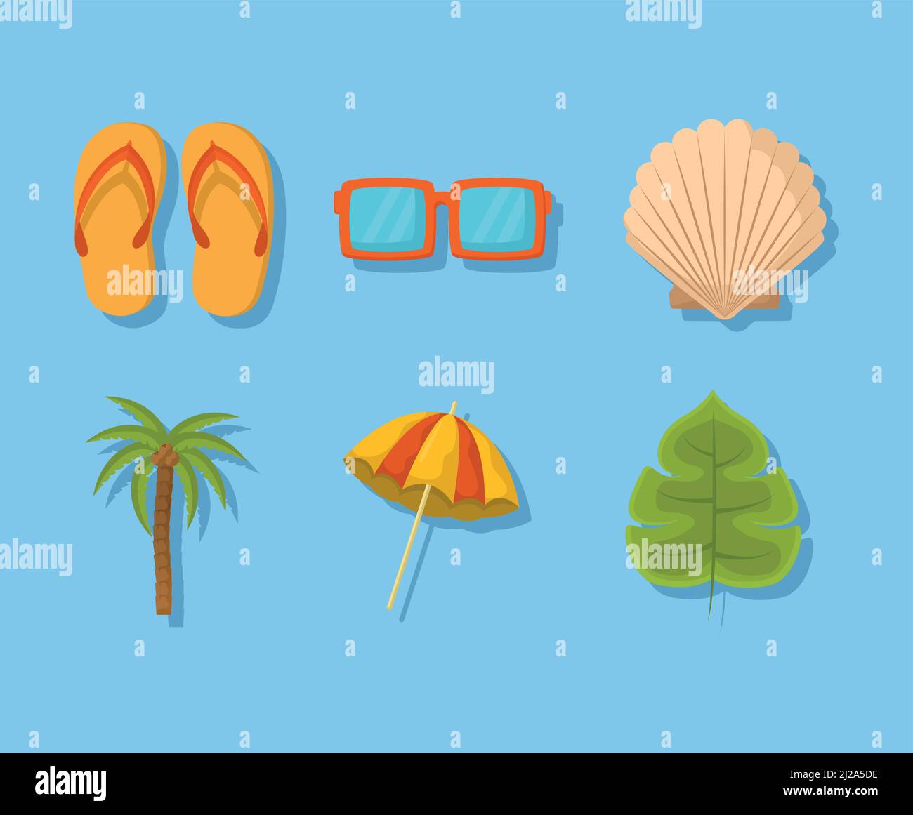 six beach items Stock Vector Image & Art - Alamy