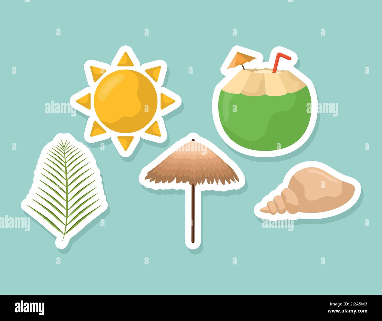 five beach items Stock Vector Image & Art - Alamy
