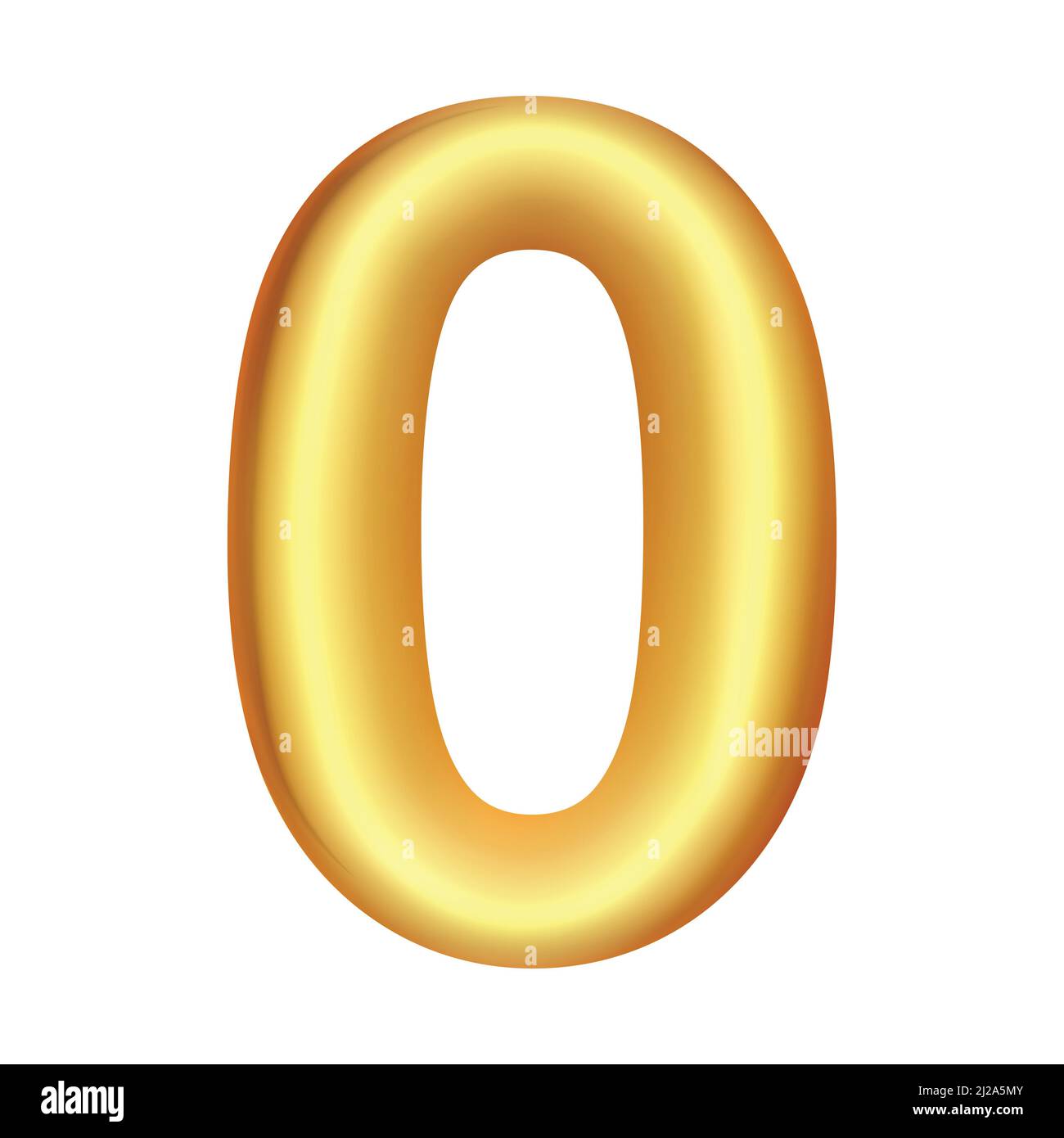 Glitering golden number 0, zero. 3D vector font isolated on white ...