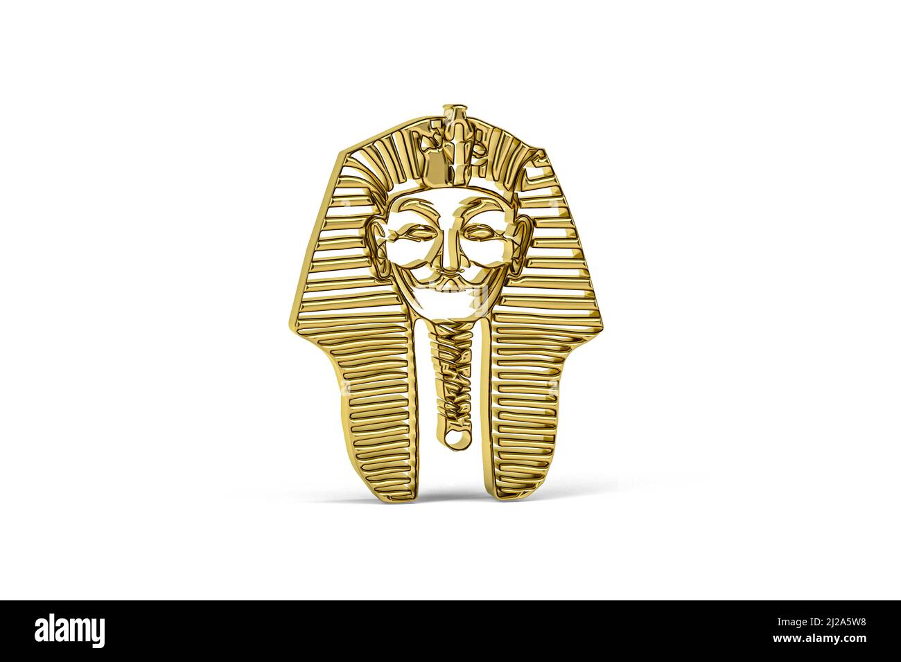 Golden 3d Pharaoh icon isolated on white background - 3d render Stock ...