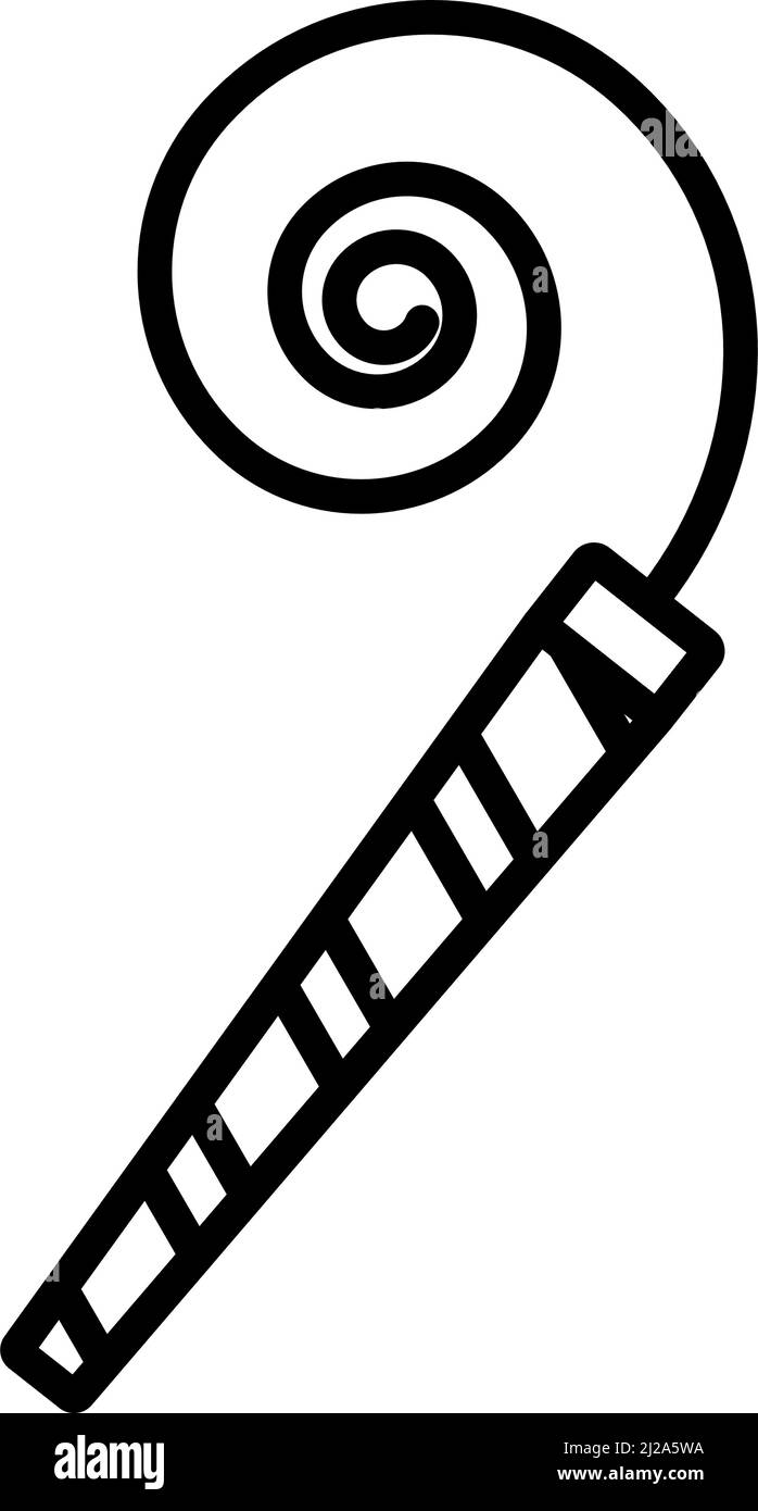 Party Whistle Icon. Bold outline design with editable stroke width ...