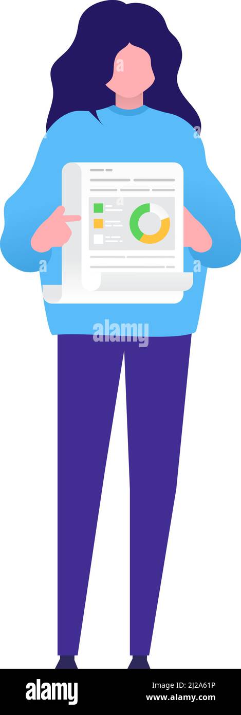 Woman presenting report in graph vector icon Stock Vector Image & Art ...