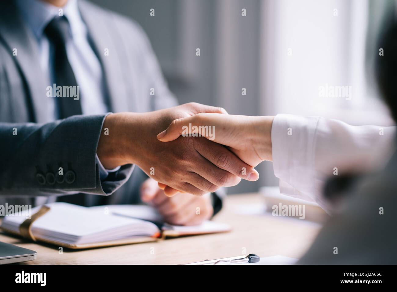 Asian male director is interviewing to recruit new employees Stock ...