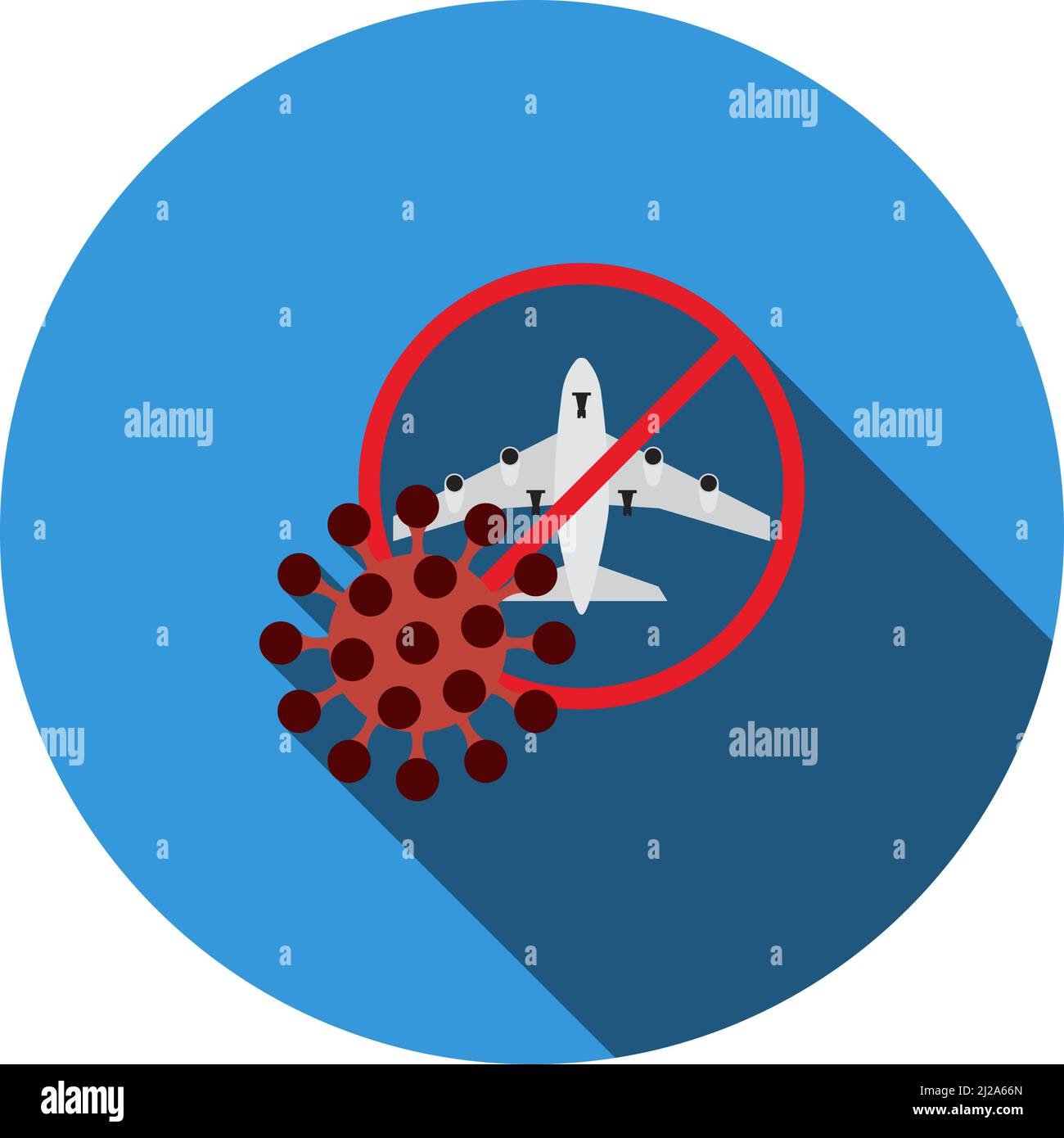 Flight Cancelled Icon. Flat Circle Stencil Design With Long Shadow ...