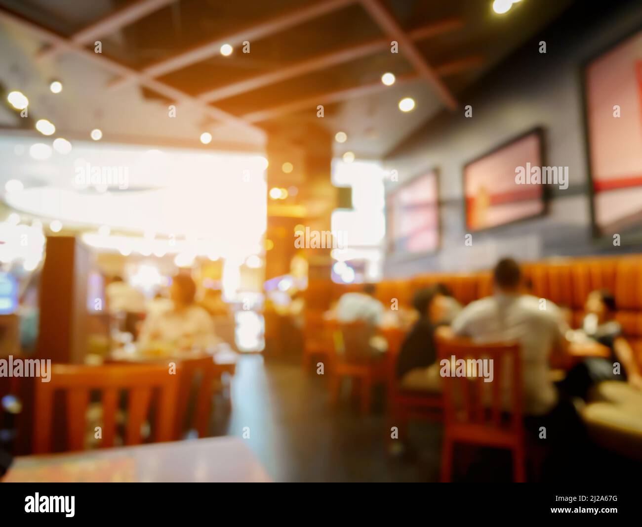 Customer in restaurant blur background with bokeh, for create montage ...