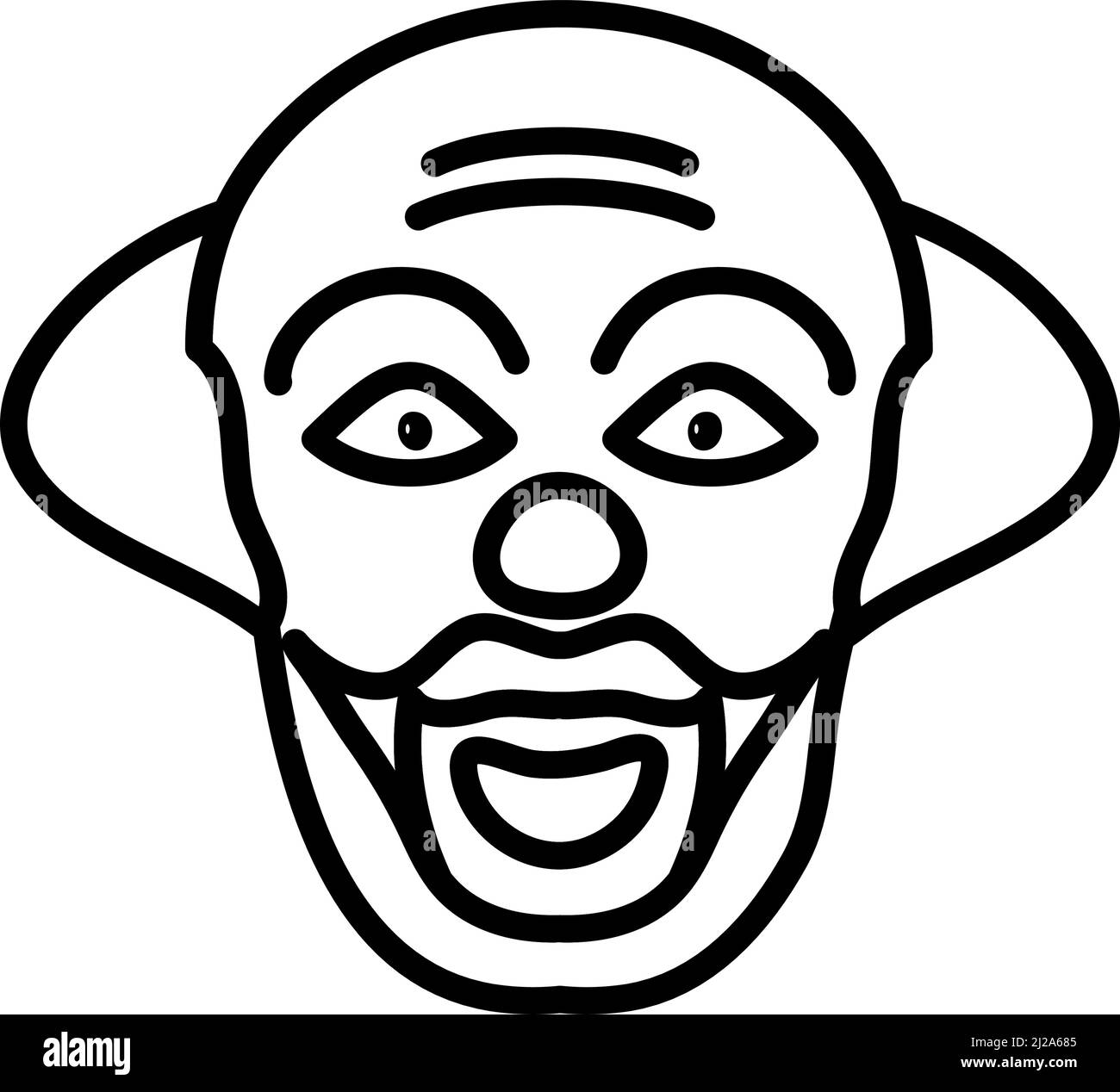 Party Clown Face Icon. Bold outline design with editable stroke width ...