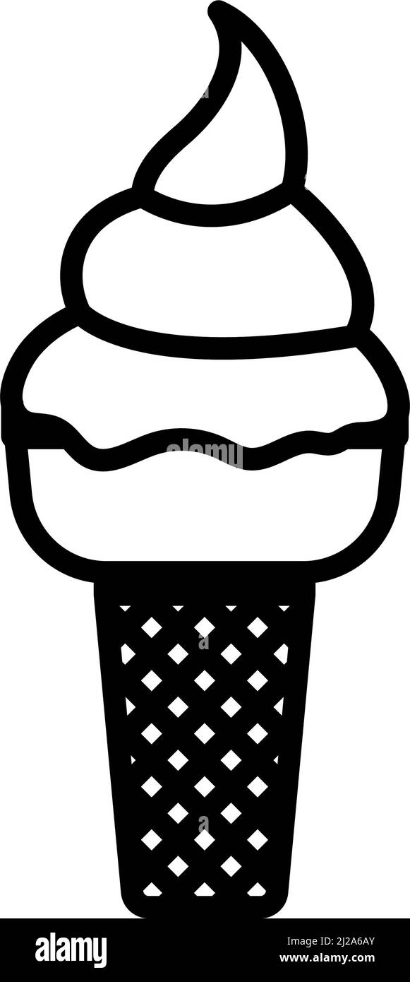 Ice Cream Icon Bold Outline Design With Editable Stroke Width Vector Illustration Stock Vector