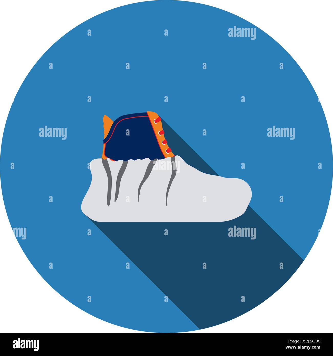Shoe Covers Icon. Flat Circle Stencil Design With Long Shadow. Vector ...