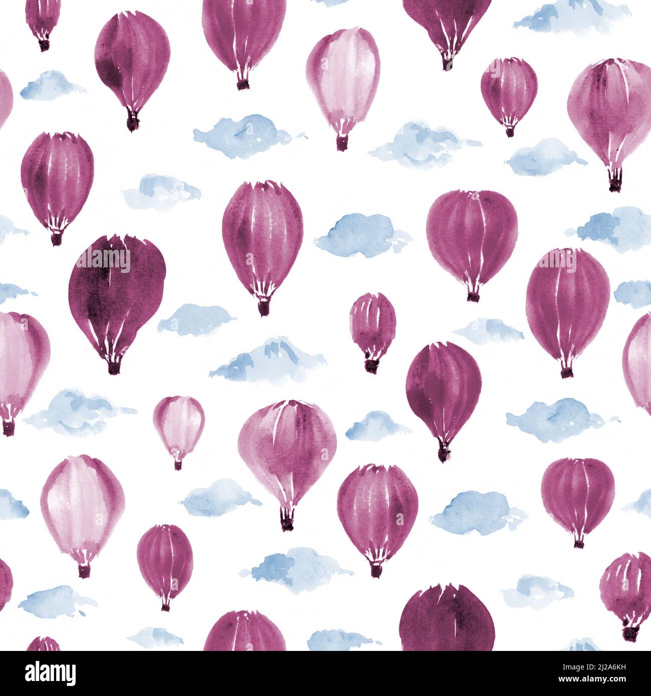 Seamless hand painted hot air balloon Pattern Stock Photo - Alamy