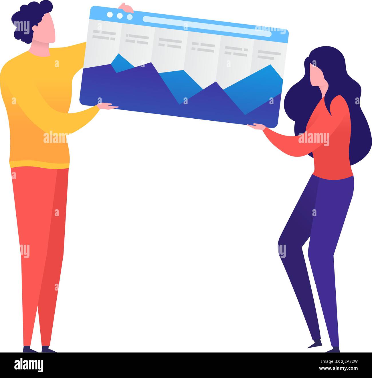 Teamwork and statistics research vector flat icon Stock Vector Image ...