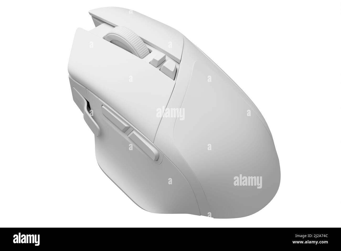 Modern wireless gaming computer mouse on professional pad isolated on ...