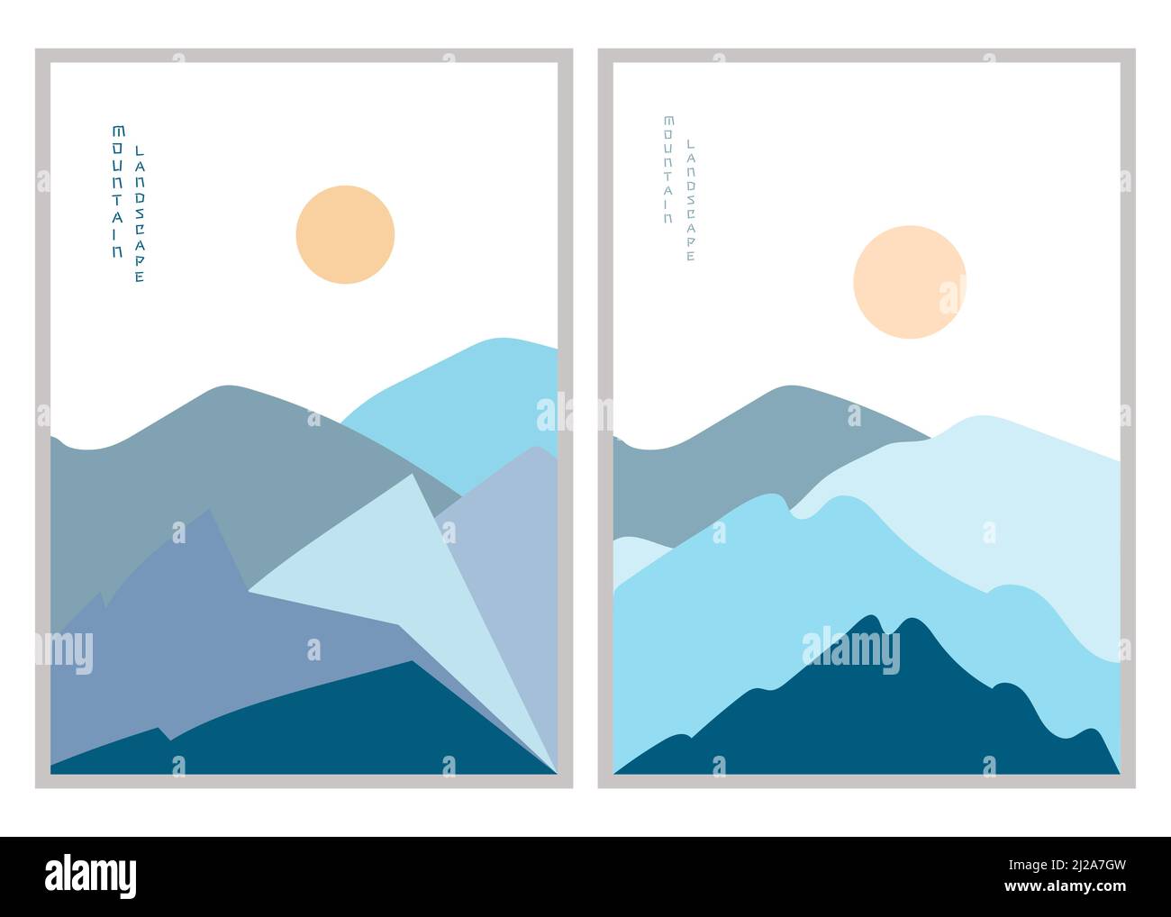 Abstract mountain landscape poster. Vector illustration. Posters Stock ...