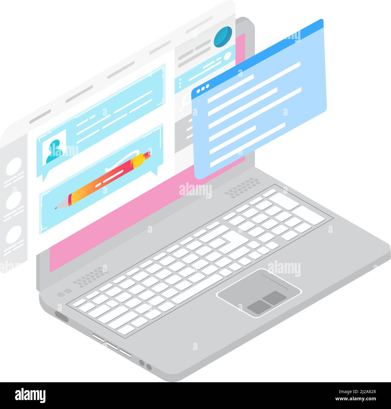 Write email message on laptop vector 3d icon Stock Vector Image & Art ...