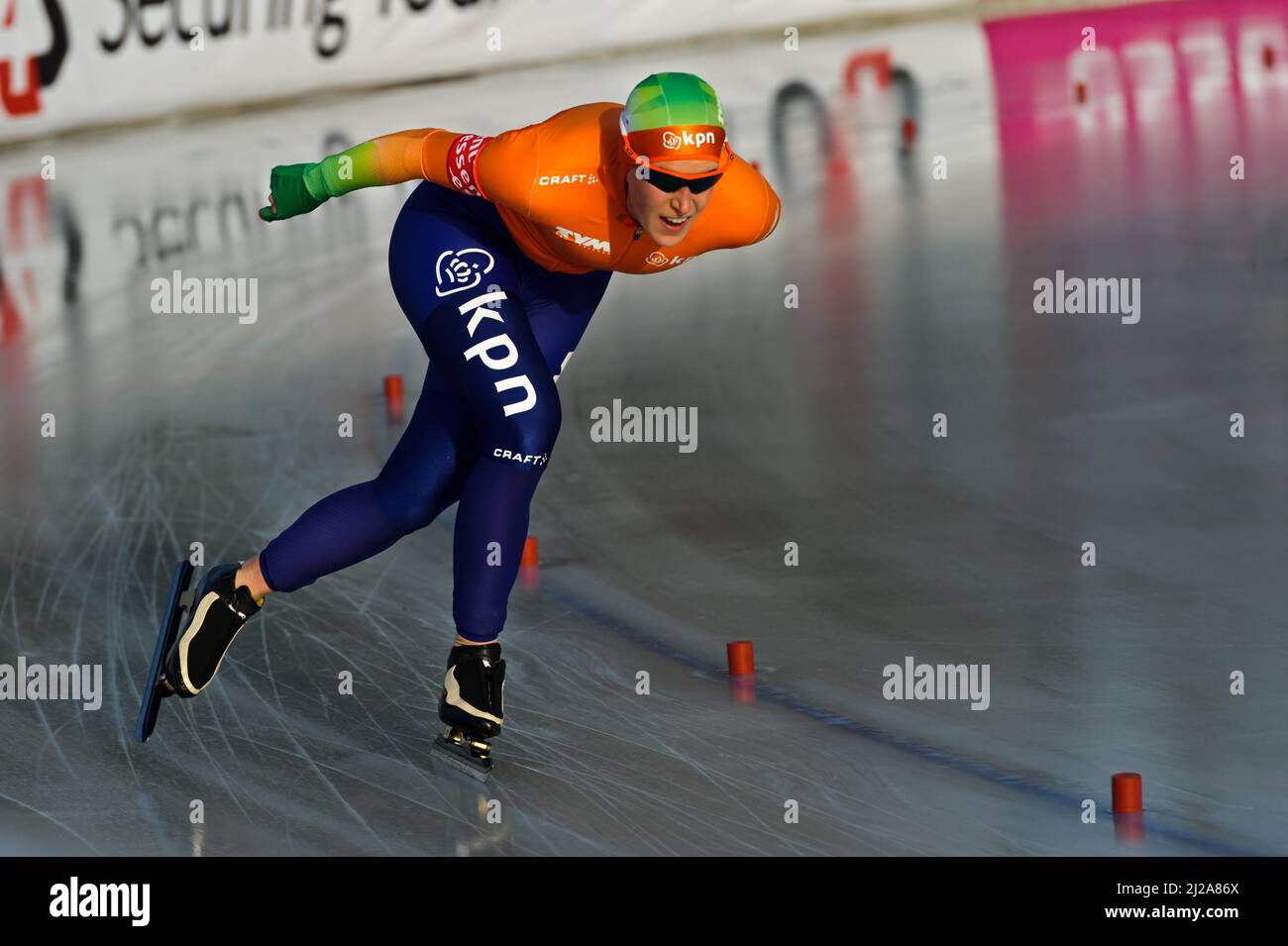 Ireen Wüst competing for The Netherlands at the 2012 Essent European ...