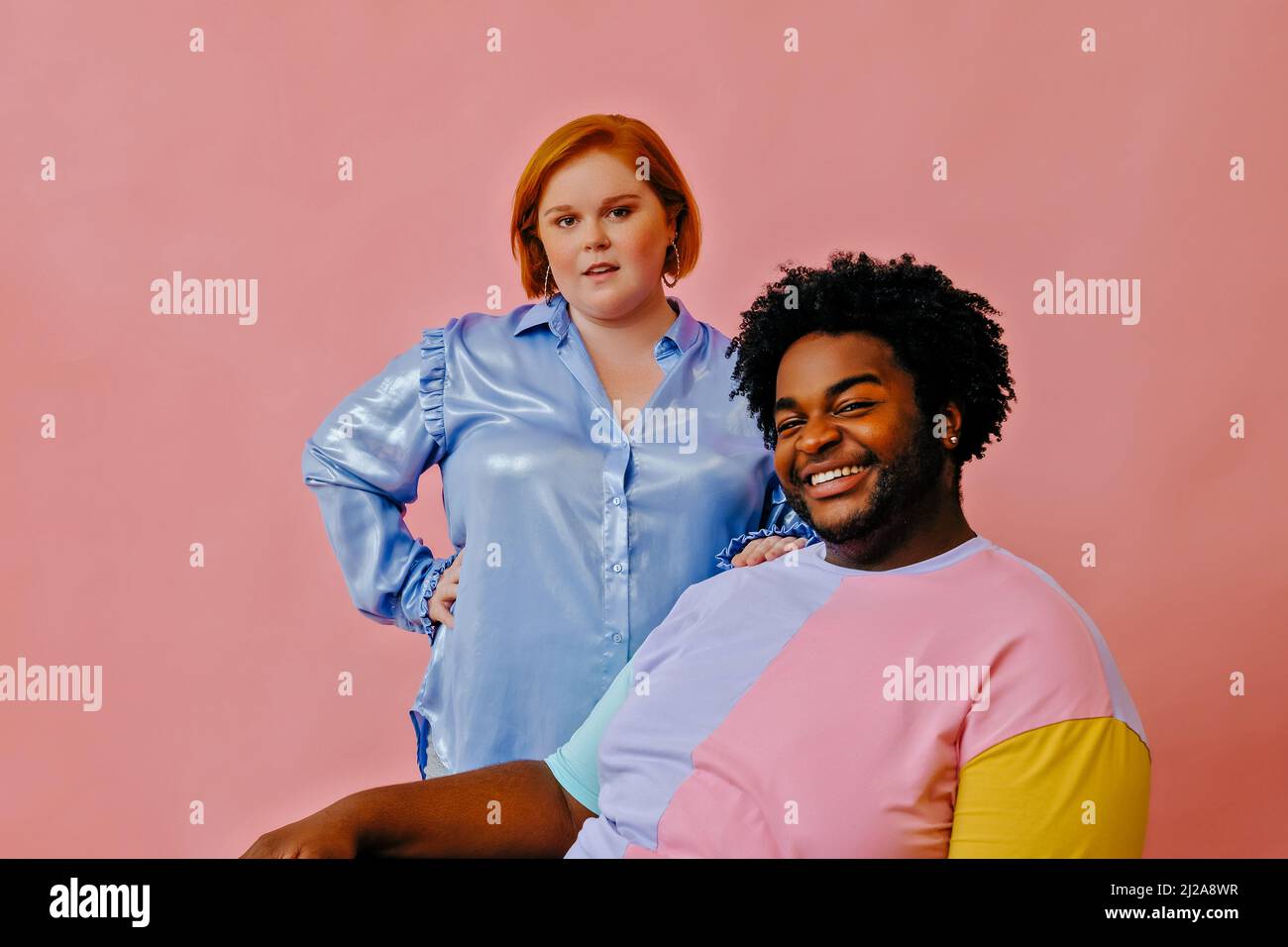 Two male friends posing hi-res stock photography and images - Alamy
