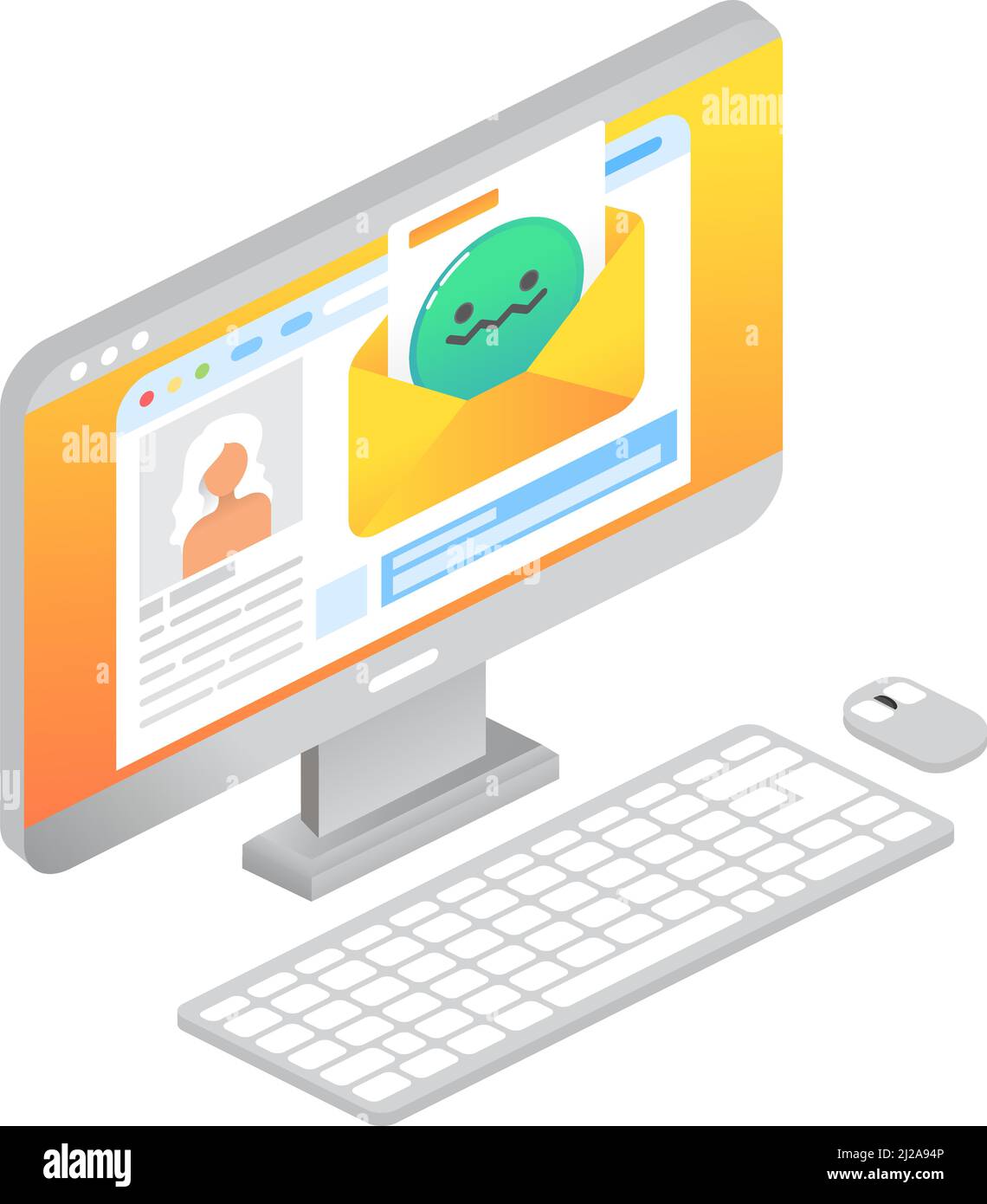 Email phishing icon virus spam 3d vector Stock Vector Image & Art - Alamy