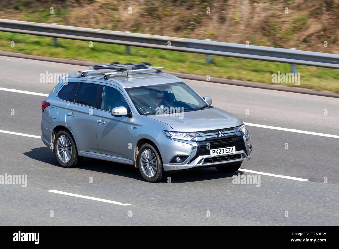 2020 Silver Mitsubishi Outlander Dynamic Phev CV Hybrid SUV car driving ...