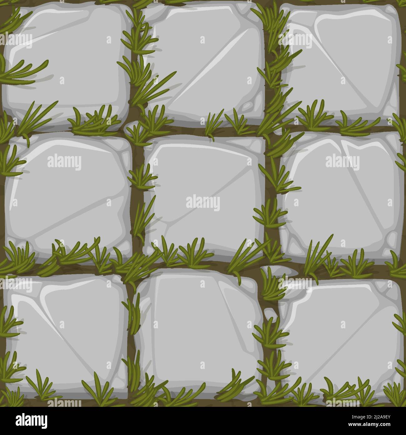 seamless stonework texture on grass, vector illustration Stock Vector ...