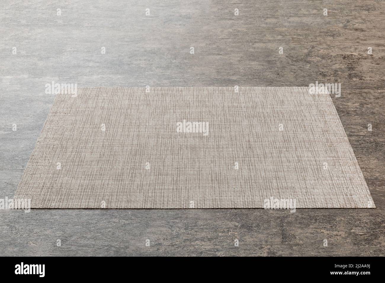 Perspective view of grey tablecloth for food on cement background ...
