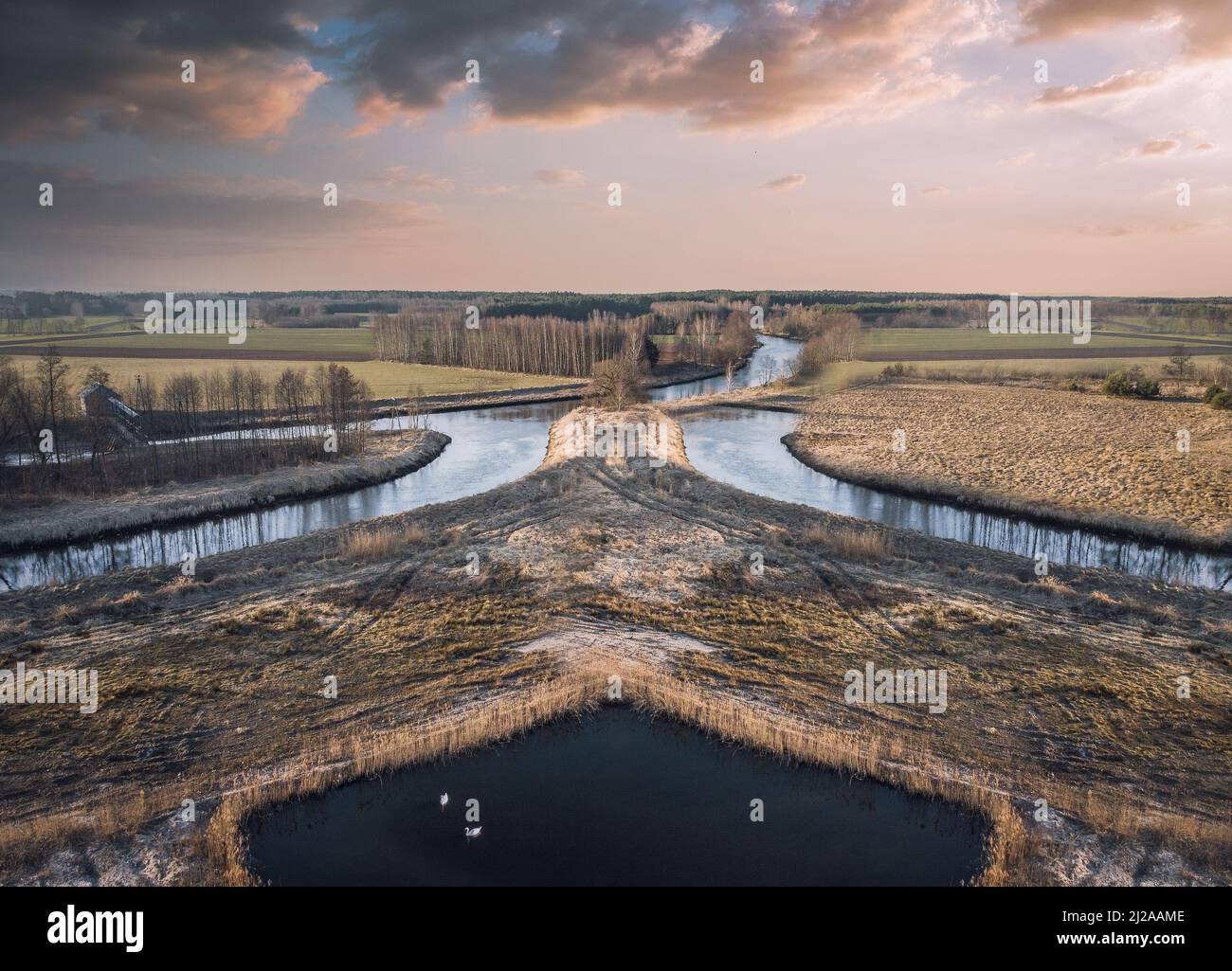 Crossing of fast motion roads captured from above Stock Photo - Alamy