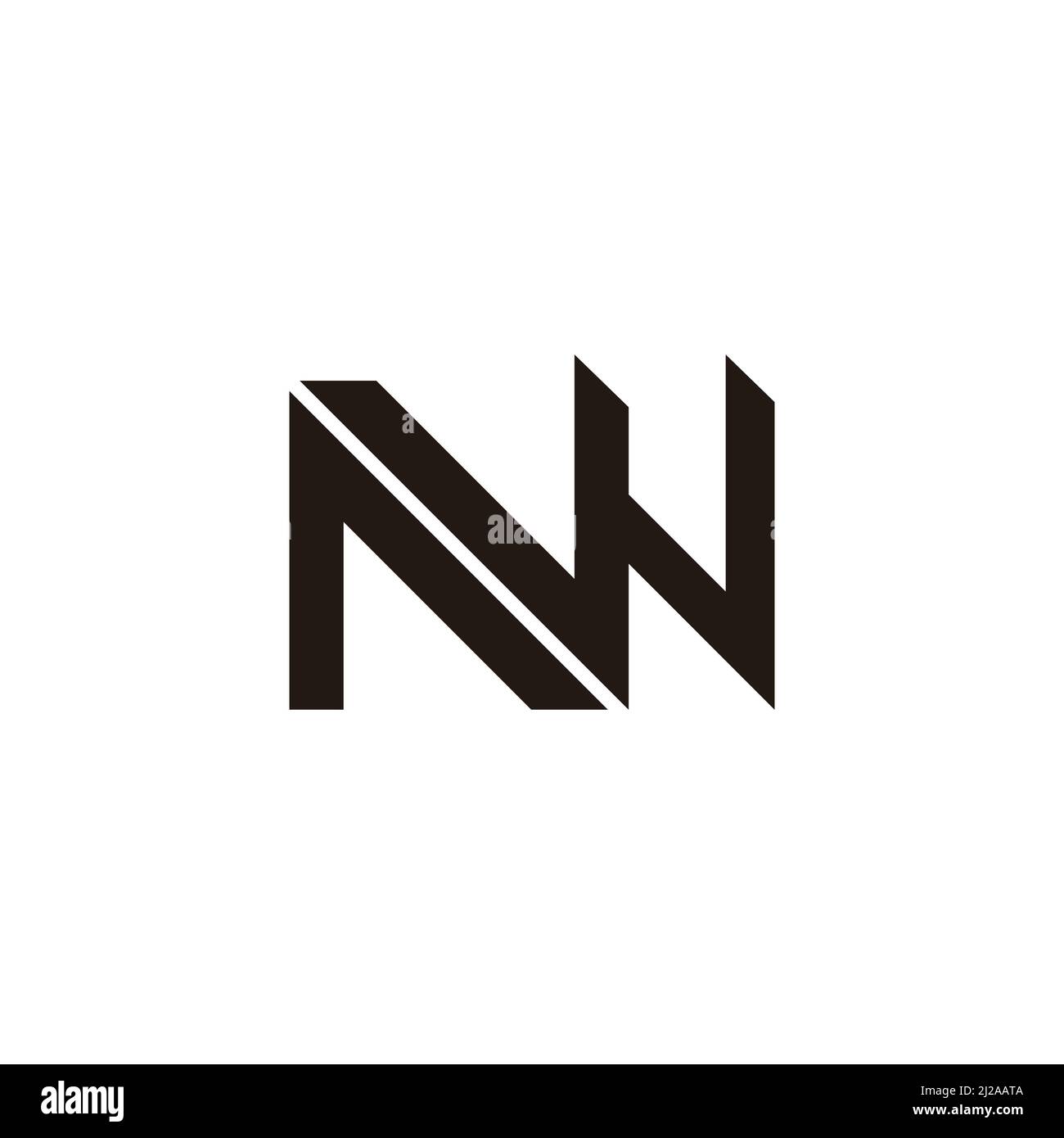 letters nw stripes geometric line logo vector Stock Vector Image & Art ...
