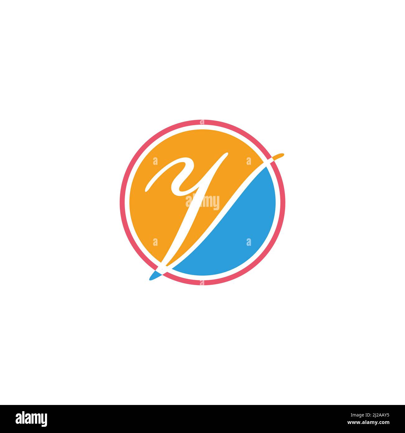 letters y v circle colorful signature logo vector Stock Vector Image ...
