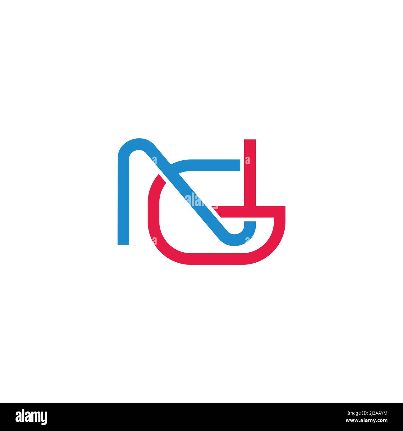 letter ng simple geometric colorful line logo vector Stock Vector Image ...