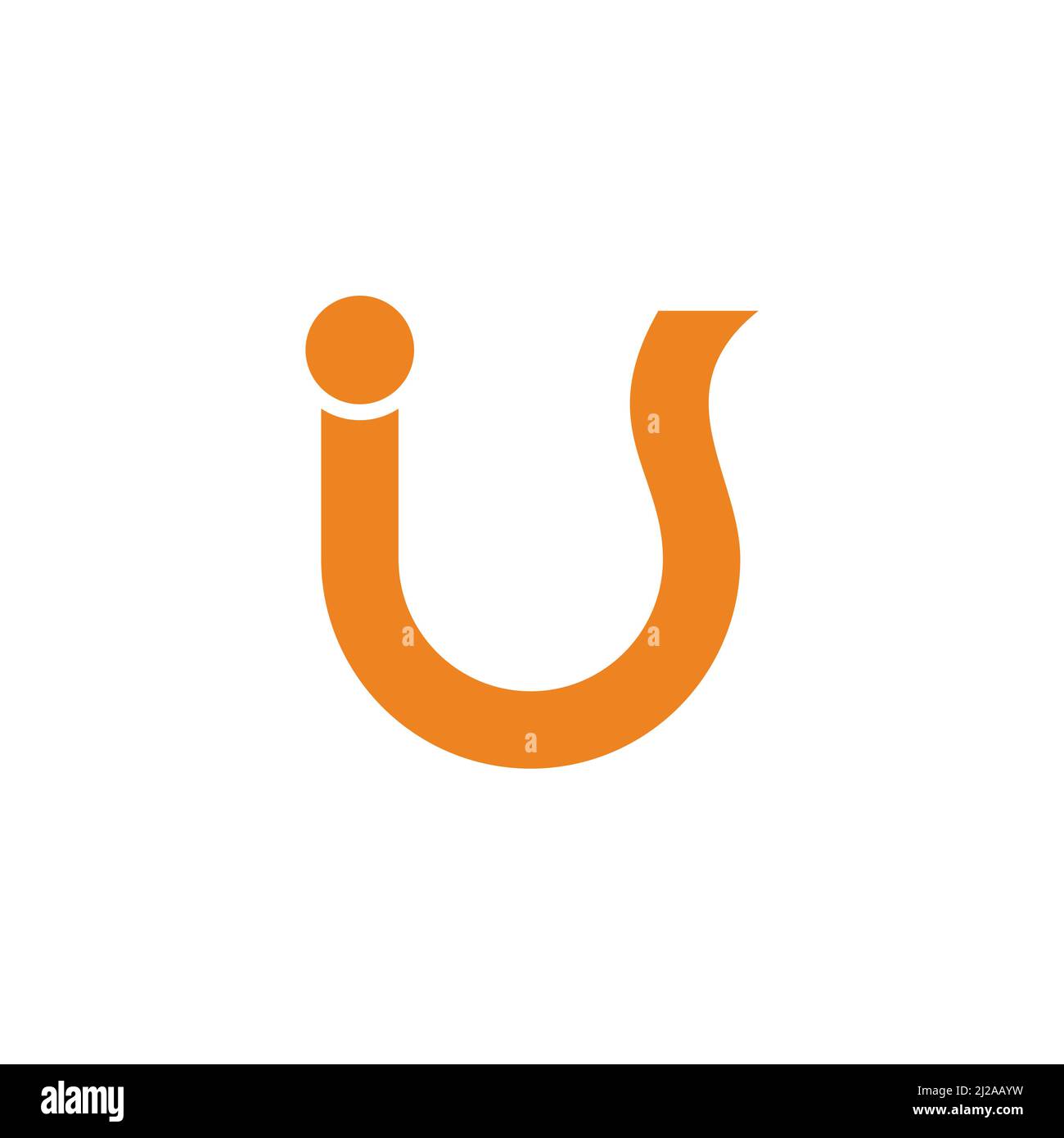 letter iu flat curves ribbon geometric logo vector Stock Vector Image ...