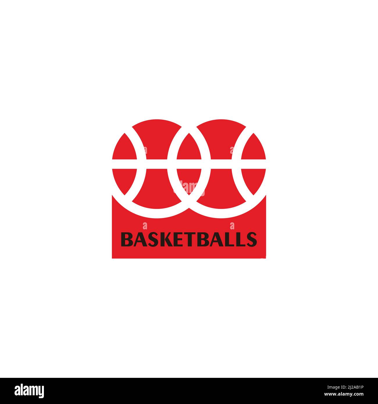 basketball red geometric simple text logo vector Stock Vector Image ...