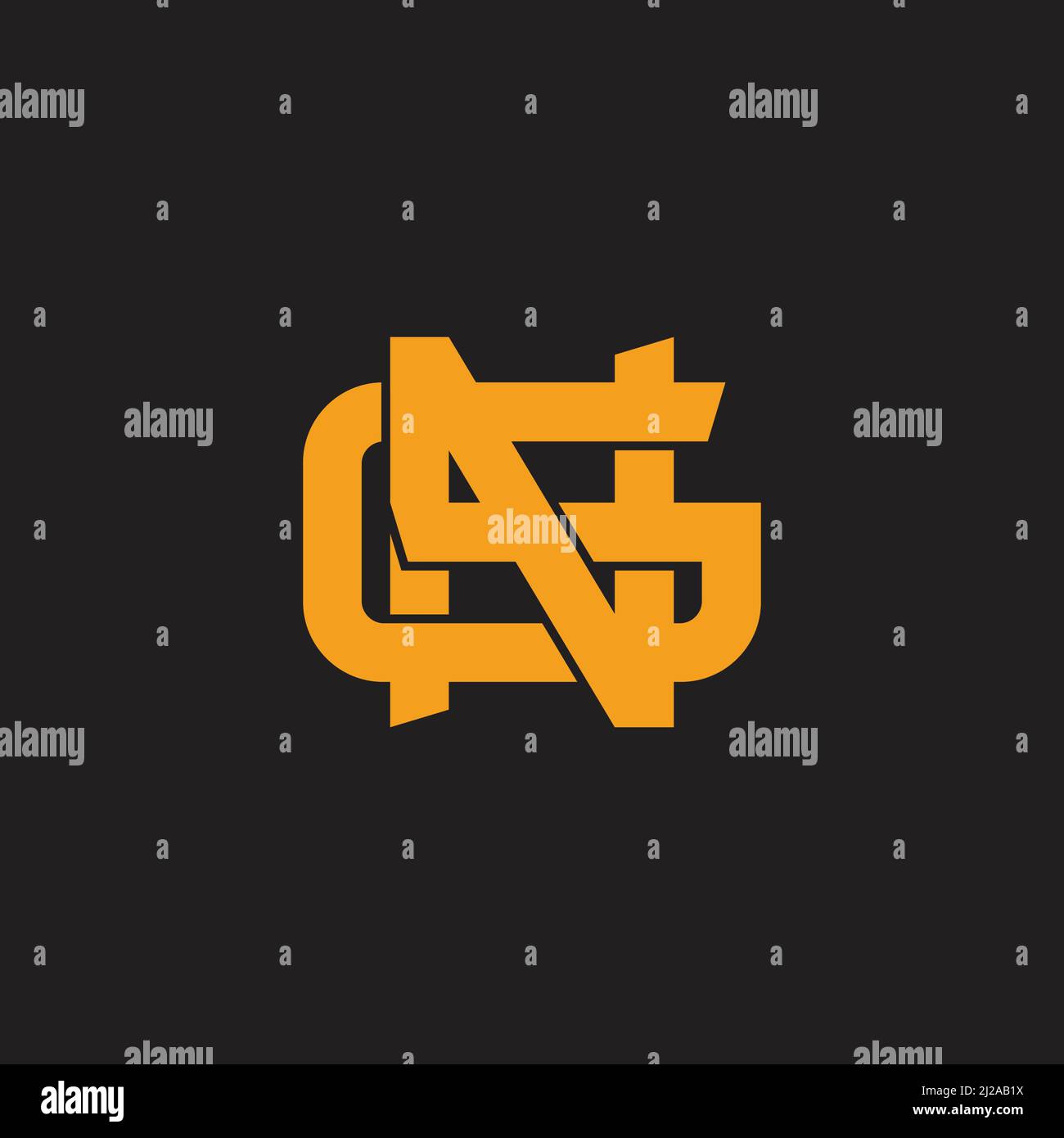 letter gn simple overlap line gold logo vector Stock Vector Image & Art ...