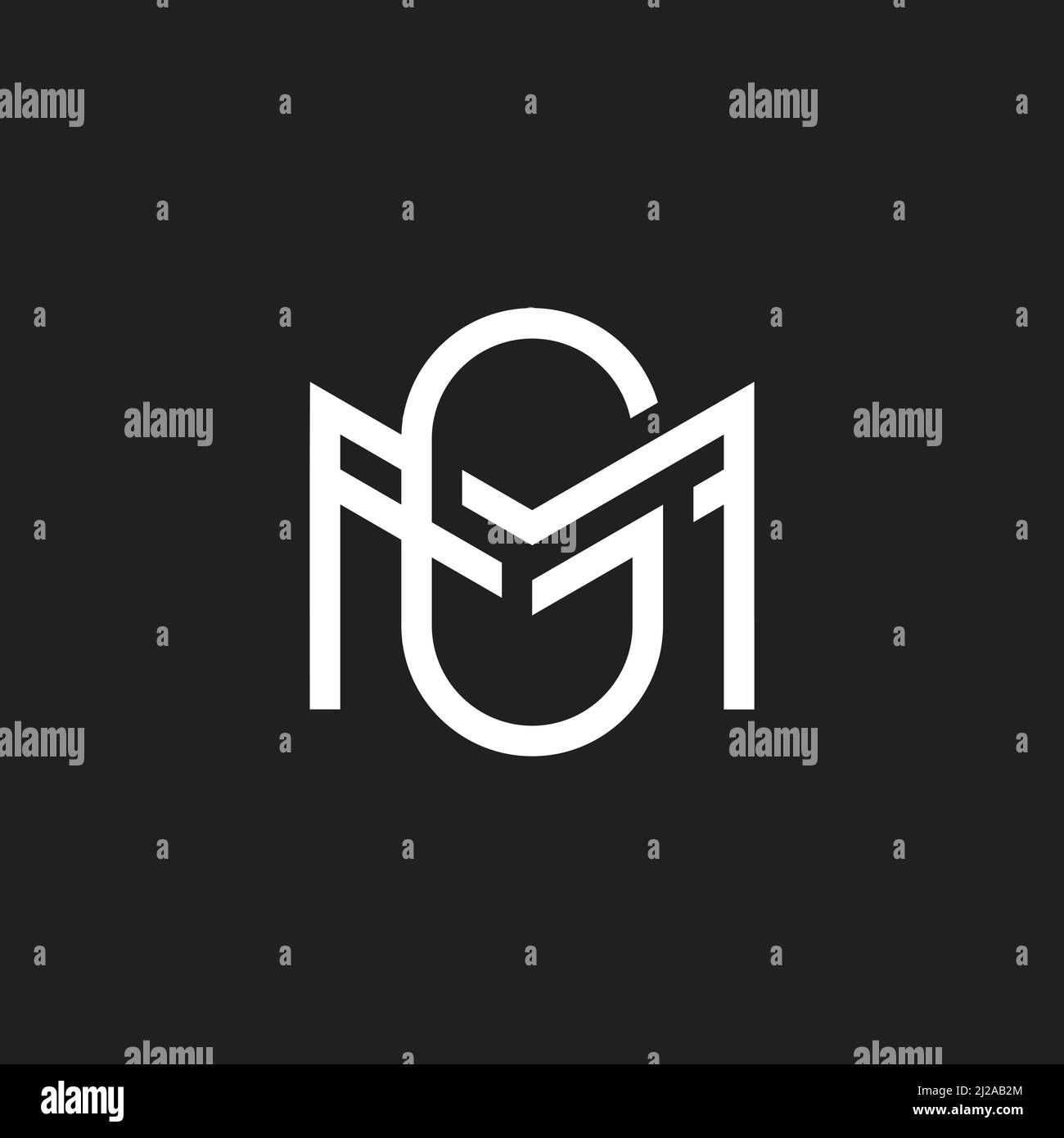 letter gm simple linked geometric line logo vector Stock Vector Image ...