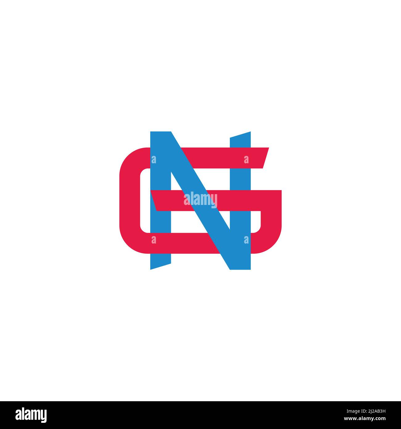 letter ng overlapping line colorful logo vector Stock Vector Image ...