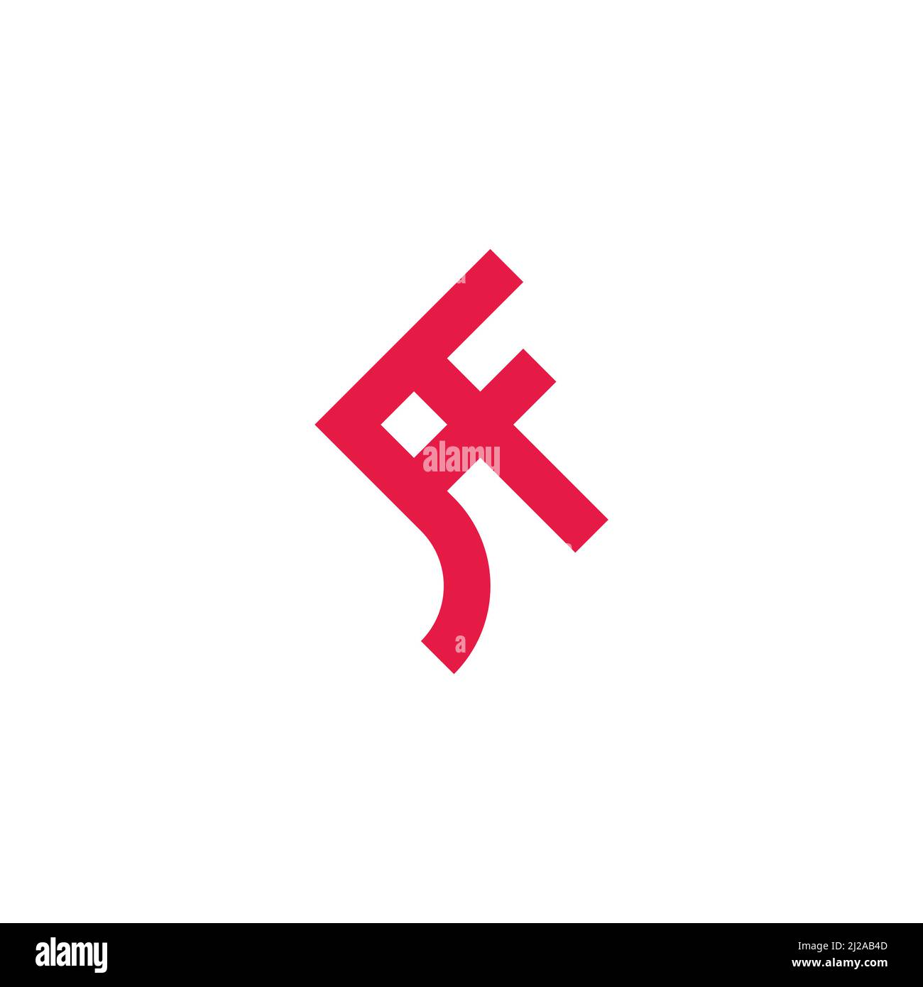 letter f fish shape simple geometric line logo vector Stock Vector ...