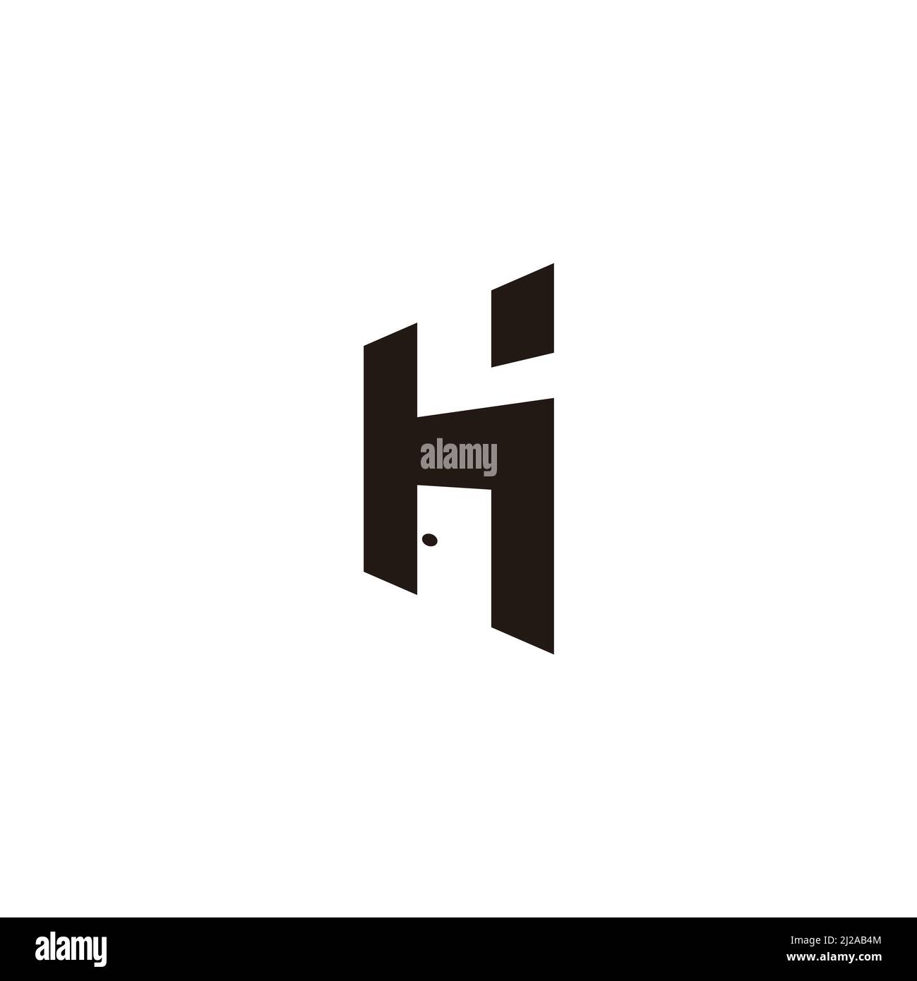 letter h building window door simple geometric logo vector Stock Vector ...