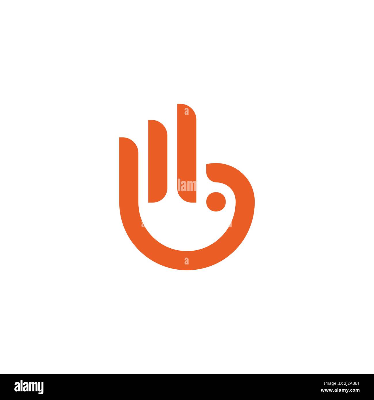 number three fingers simple geometric hand icon vector Stock Vector ...