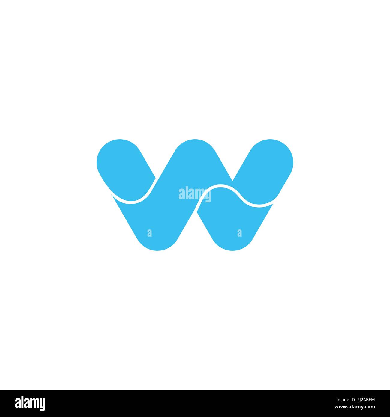 letter w simple curves geometric wavy water symbol vector Stock Vector ...