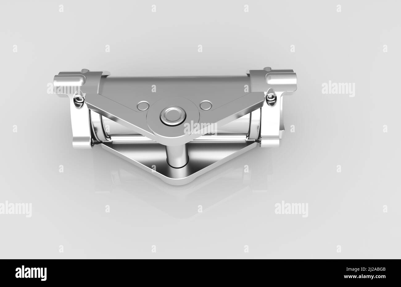 Metal parts on light gray background,3D rendering Stock Photo - Alamy