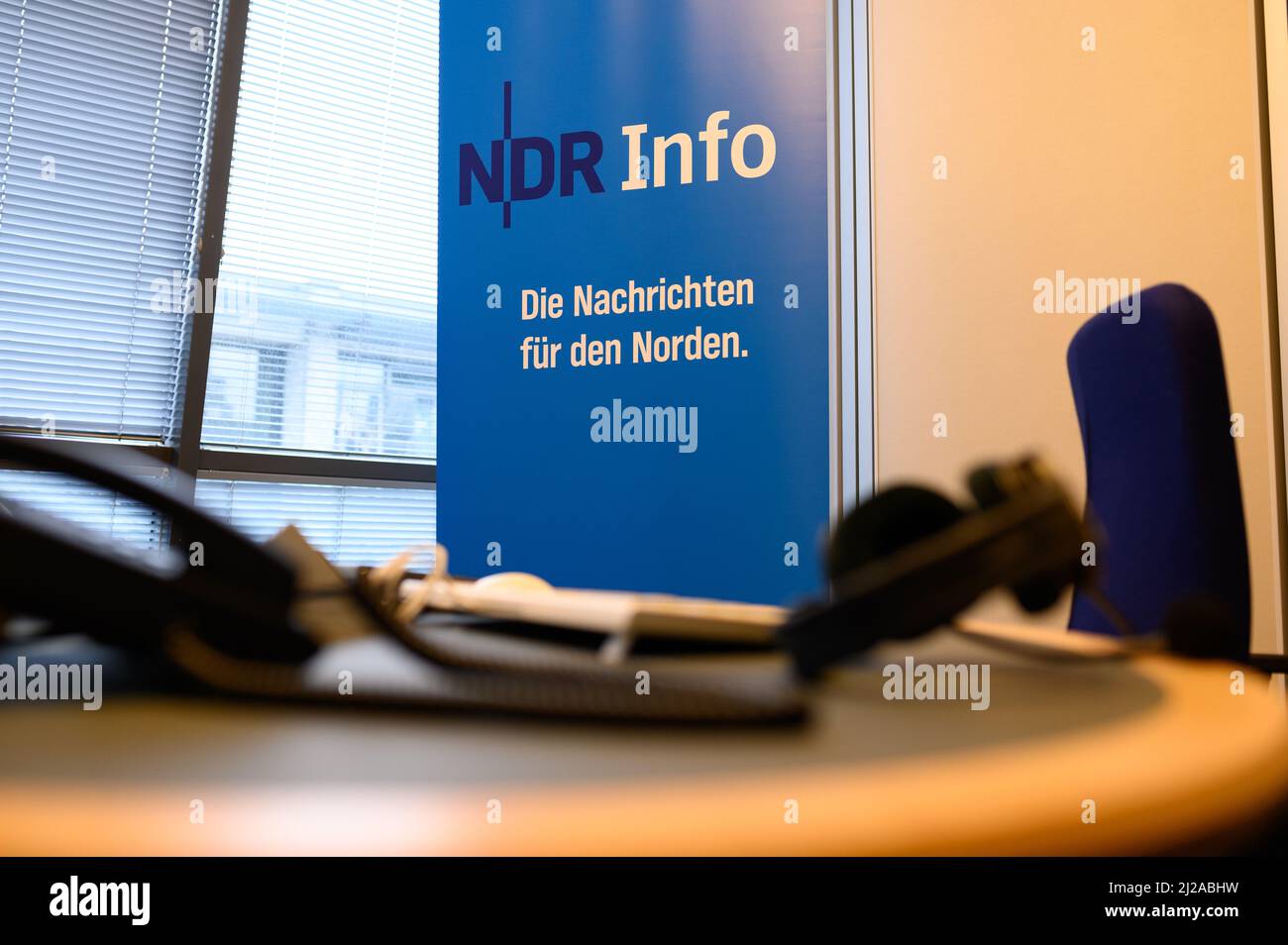 Hamburg, Germany. 28th Mar, 2022. The logo of NDR Info can be seen in a ...