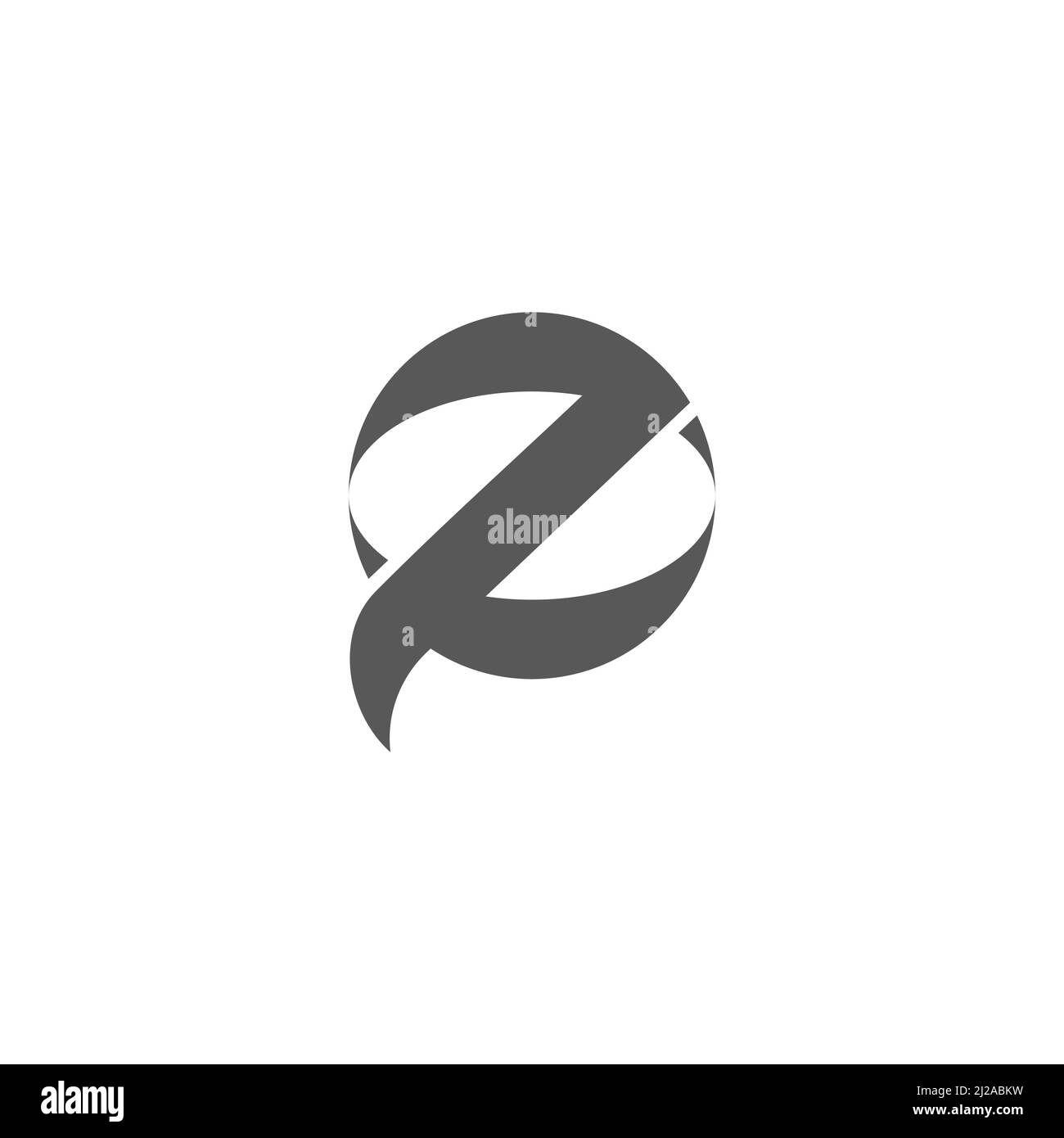 letter z circle round simple line ribbon logo vector Stock Vector Image ...