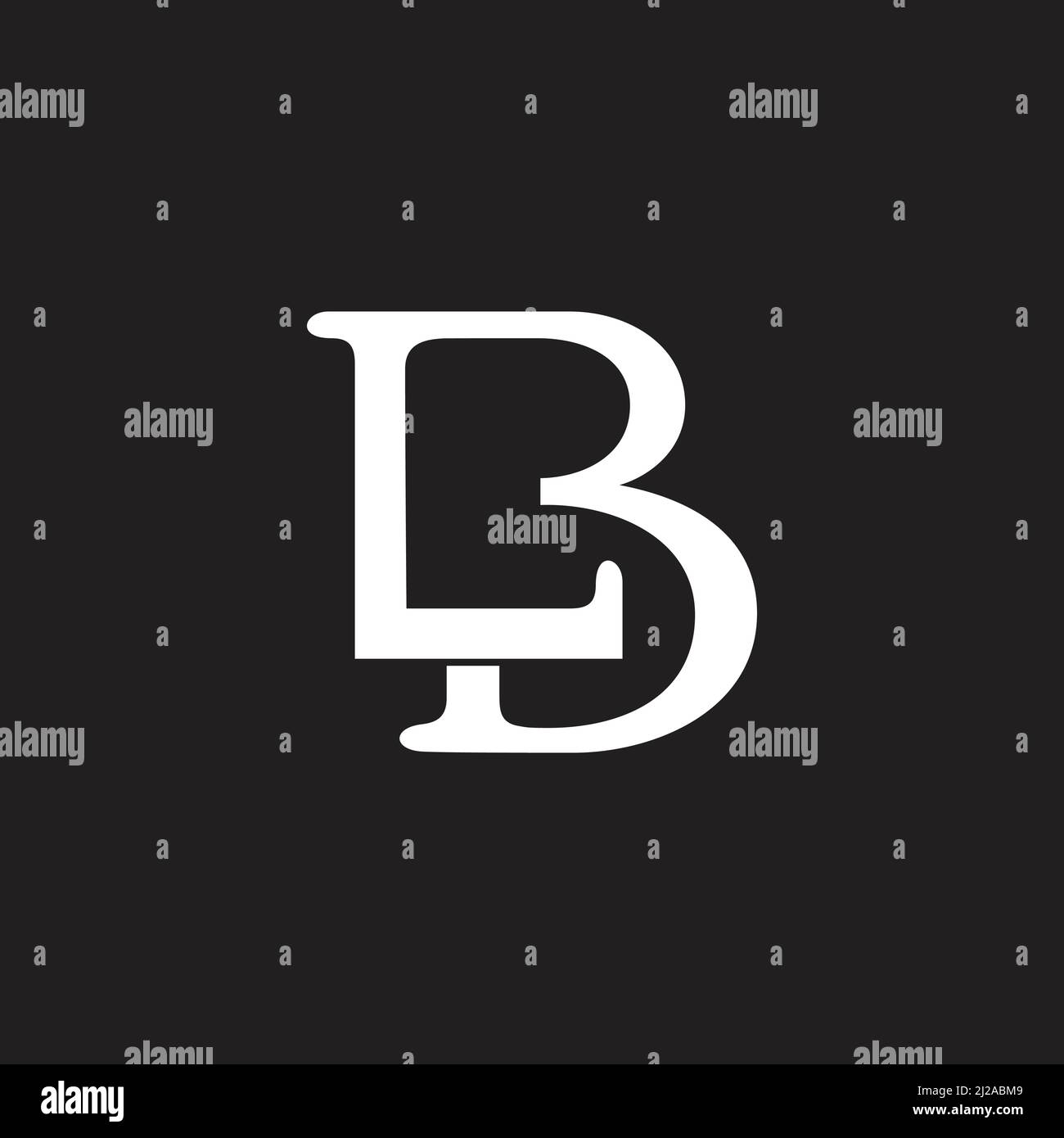 letter lb simple font geometric logo vector Stock Vector Image & Art ...