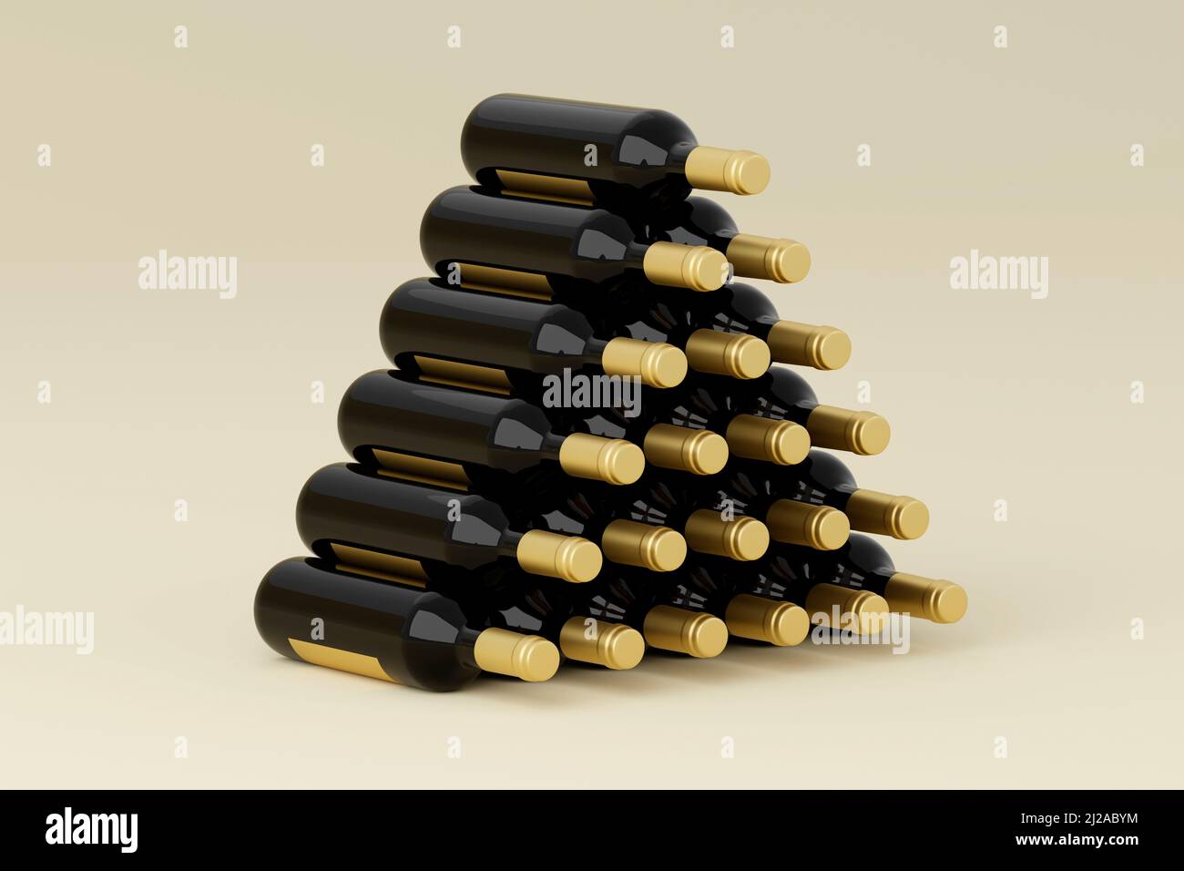 Pyramid of red wine bottles. Product, alcohol, beverage and ...