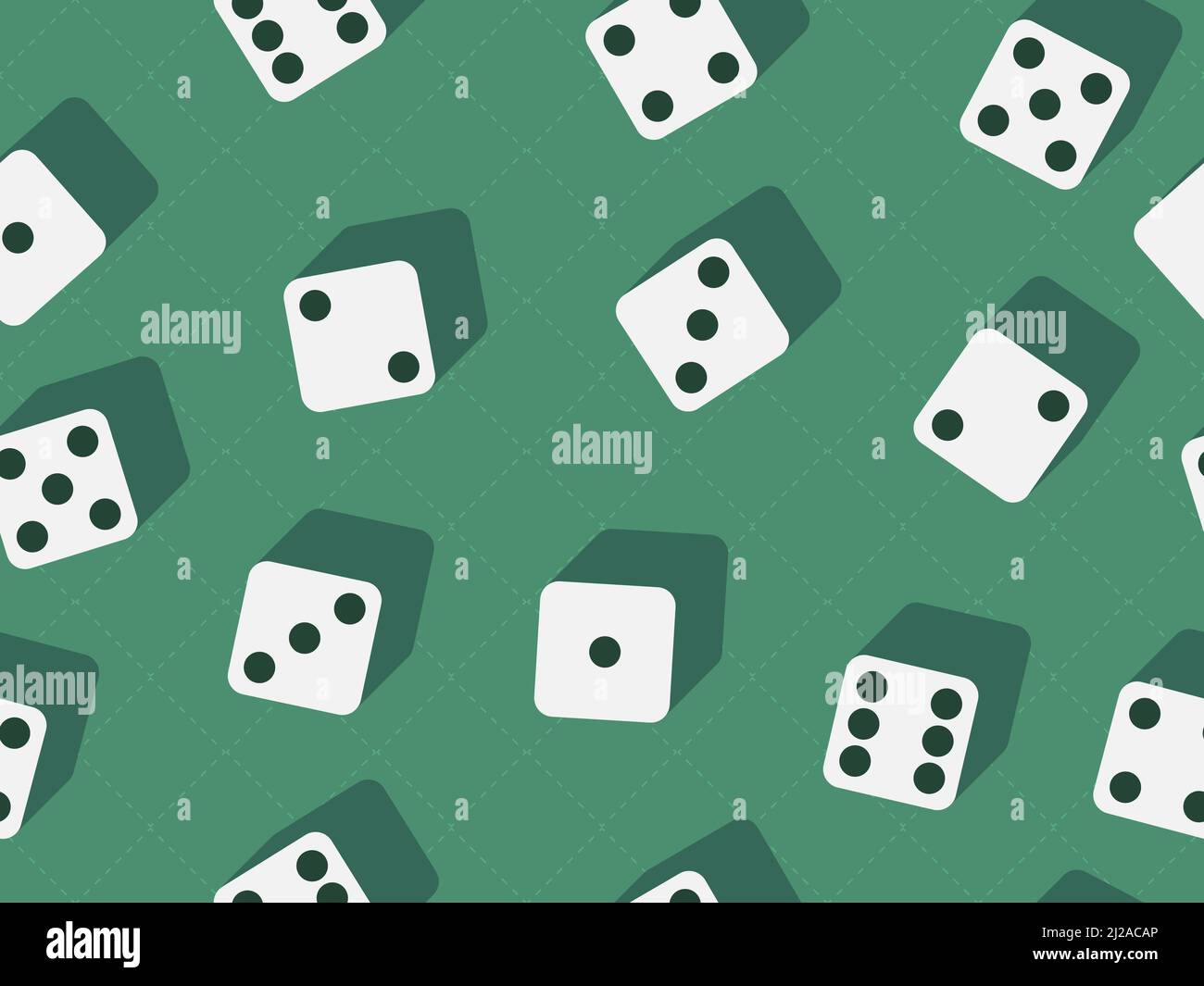 Dice seamless pattern. Dice scattered on the casino gaming table ...