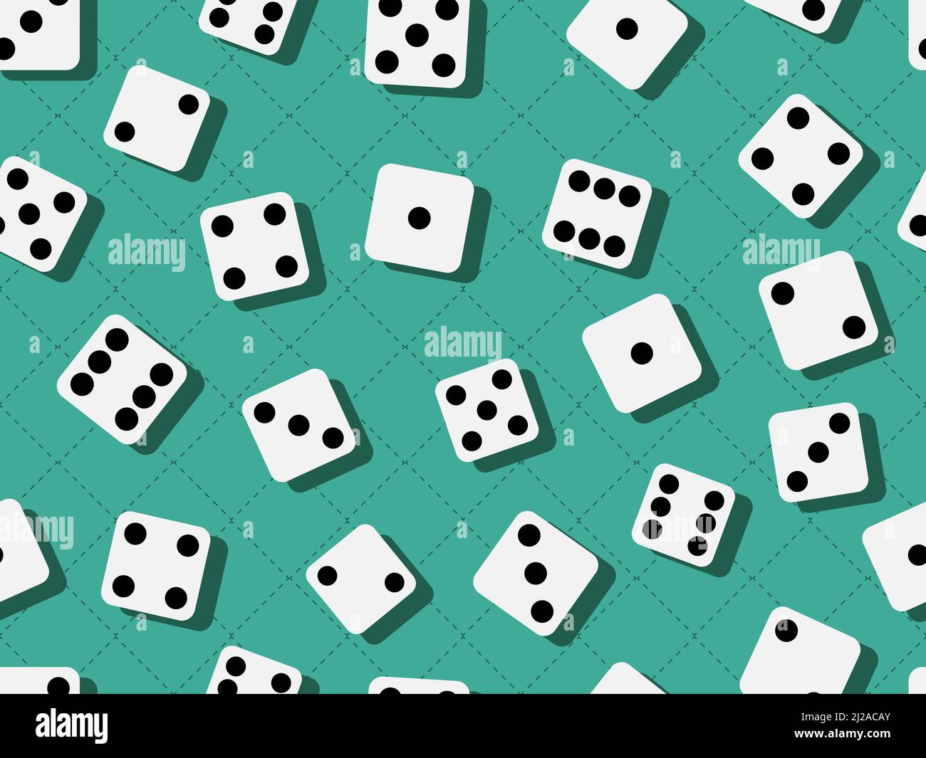 Dice seamless pattern. Dice scattered on the casino gaming table ...